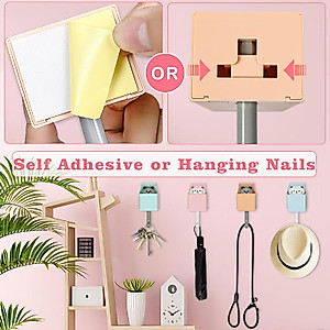 Nokiils 4 Pcs Cute Cat Key Holder, Creative Adhesive Mouse Cat Wall Hooks, Cute Room Decor Hook for Coat, Scarf Hat Towel Key Bag Wall Decoratives