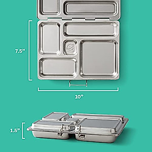 PlanetBox ROVER Classic Stainless Steel Bento Lunch Box with 5 Compartments (P5000N)