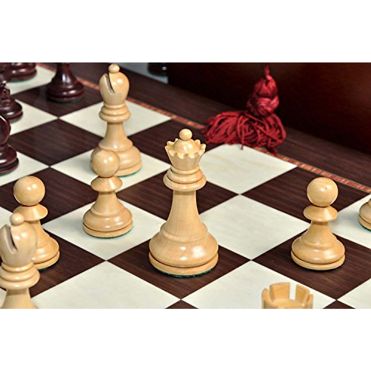 The House of Staunton The Reykjavik II Series Chess Set, Box & Board Combination - Purpleheart Gilded