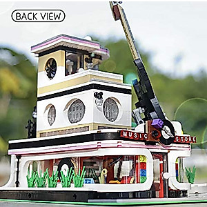 General Jim's Street View Creator Modular Building Blocks Toy Set - City Block Center - Music Store & Car Wash Toy Bricks - for Teens and Adults