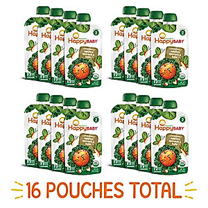 Happy Baby, Organic Stage 2 Food Simple Combos Apples 4oz , Spinach Apple Kale, 64 Ounce (Pack of 2)
