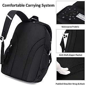 AO ALI VICTORY Backpack for Girls Set with Pencil Case 15.6 Inch Laptop School Bag Cute Kids Elementary College Backpacks Large Bookbags for Women Teens Students Anti Theft Travel Daypack - Black