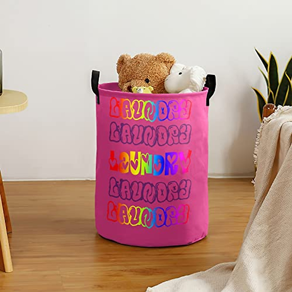 Customized Name Laundry With Personalized Text Dirty Clothes Basket Hamper for Bedroom Livingroom Boy Girls Family