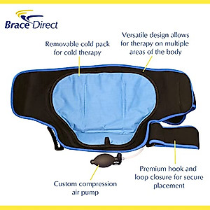 Brace Direct Cryotherapy Hip Wrap with Adjustable Compression Support; Air Pump and Ice Pack for Hip & Groin Pain Relief, Injuries, Strains Sciatica Pain Hip Bursitis and Arthritis Feel Cool Relief