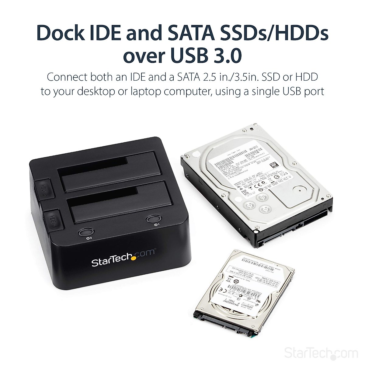 StarTech.com USB 3.0 to IDE SATA Hard Drive Docking Station for 2.5/3.5" Hard Drive - SuperSpeed Hard Drive Dock (UNIDOCK3U)