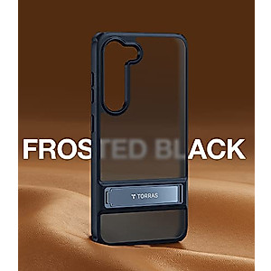 TORRAS MarsClimber for Samsung Galaxy S23 Plus Case, [3-Way Stand][MIL-STD Protection] Protective Translucent Matte Hard Back & Soft Silicone Edge Phone Case for Samsung S23 Plus Case 5G, Black
