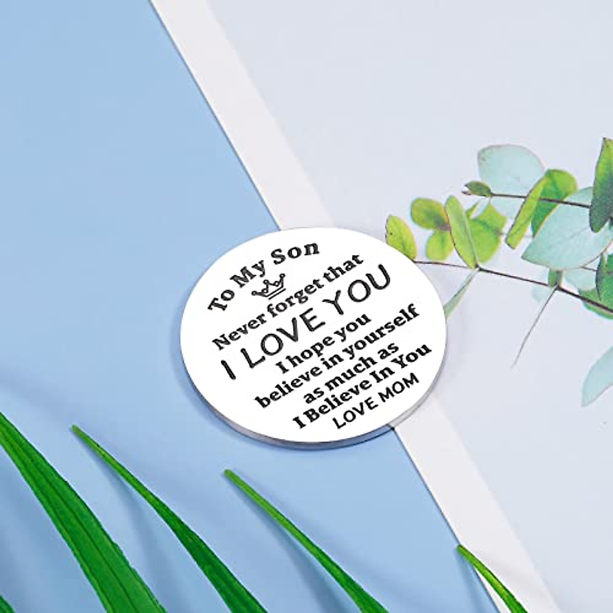 Inspirational Gift for Son Pocket Hug Token to Kids Valentines Day Christmas Birthday Gifts for Boys Teens Stocking Stuffers Present From Mom Dad Back to School Keepsakes Never Forget That I Love You