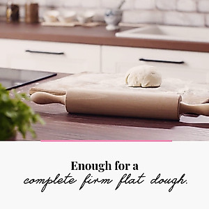 tuuli Kitchen Professional Classic Wooden Rolling Pin with revolving Centre (17,3 by 2,2 inches)