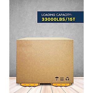 FAHKNS Machinery Moving Skate Heavy Duty Machinery Skates Cargo Mover 15T Machine Skates with Non-Slip Cap 9 PU Rollers for Heavy Duty Industrial Moving Equipment(Yellow)