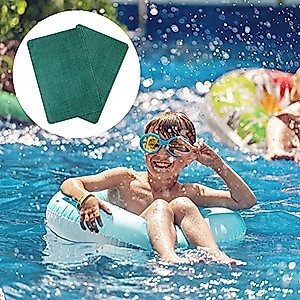 Lfutari 6pcs Swimming Pool Cover Repair Kit - Pool Safety Cover Patch Kit - Self-Adhesive Mesh Pool Cover Saver Patch Kit for Inground Safety Pool Cover (2pcs 12x8 inch+4pcs 4X8 inch)