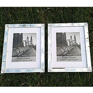 Meetart Standard Flat Silver Mirror Picture Frame 11x14 Inch With Mat For 8x10” Photo, Set Pack of 2 Piece, Wall Hang Portrait Or Landscape for Wall Decor Upgrade With Better Package。