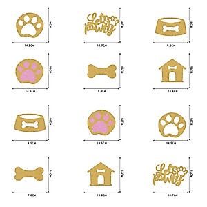 Puppy Dog Party Decoration Let's Pawty Birthday Party Streamers Dog Paw Bday Party Hanging Swrils Decoration 24pcs Party Decor Banner Supplies, Assembled and Ready to Use