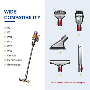 LANMU Flexible Extension Hose Attachment Compatible with Dyson V15 V12 V11 V10 V8 V7 Outsize Absolute Animal Motorhead Gen5 Cordless Vacuum Cleaner (20 to 60 Inch)