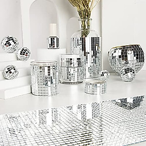 5400pcs Mirror Mosaic Tiles, 5 x 5mm Disco Tiles Self Adhesive, Square Disco Mirror Tiles, Disco 4D Ball Stickers for DIY Craft Party Decoration