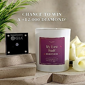 My Last Fvck Candle with Diamond Inside | Foreverwick Candles | Scented Soy Candles Gifts for Women Anniversary Candle Wax | Romance Candles All-Natural Organic Soy Candle 14oz | 70h