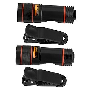 Camera Lenses 2pcs Phone Lens Telephoto Lens Camera Lens Macro Camera Lens Phone Lens with Clamp Clip on Phone Lens Intelligent Macro Lens Cell Phone Travel Abs Black