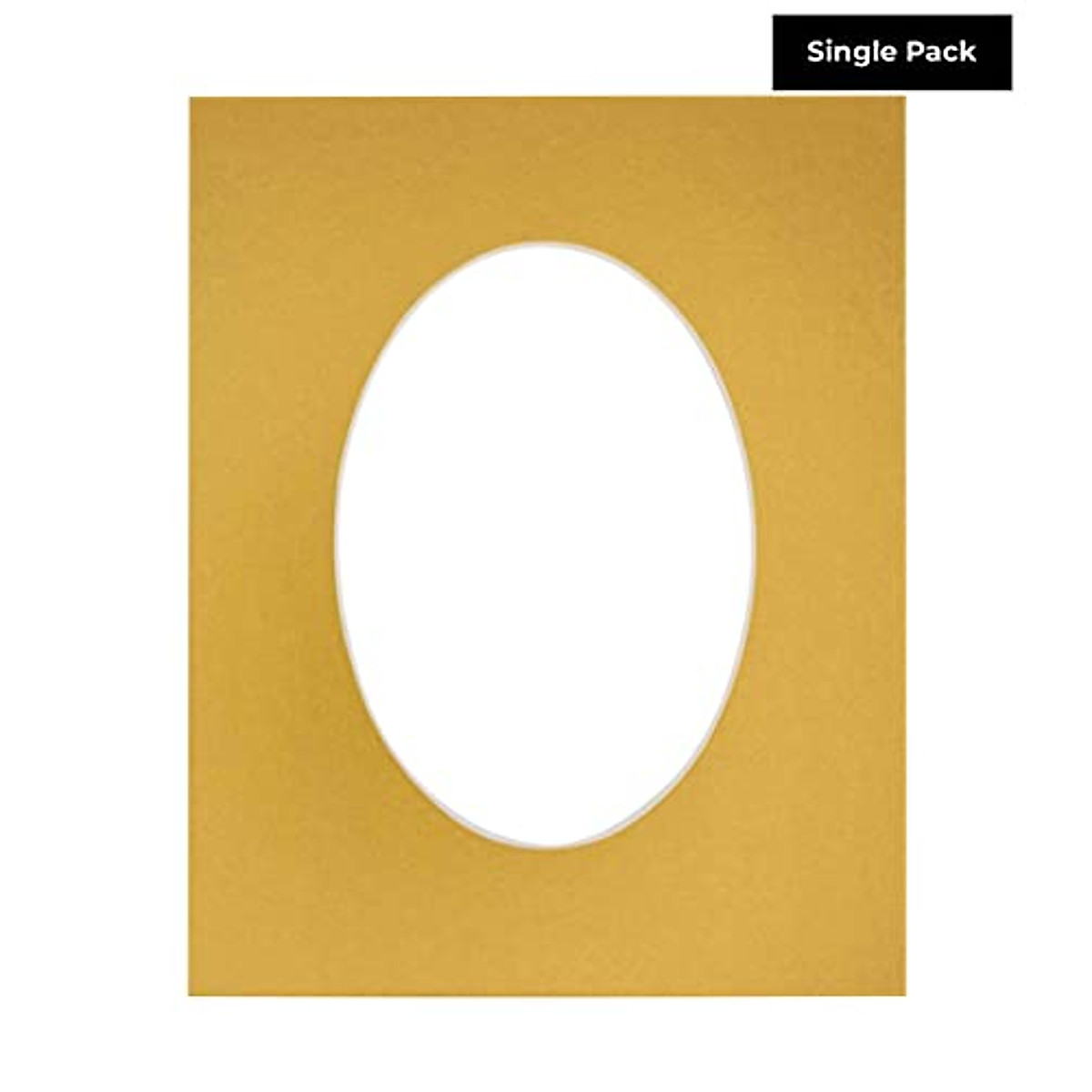 9x12 Mat Bevel Cut for 7x10 Photos - Precut Metallic Gold Oval Shaped Photo Mat Board Opening - Acid Free Matte to Protect Your Pictures - Bevel Cut for Family Photos, Pack of 1 Matboard Show Kit With