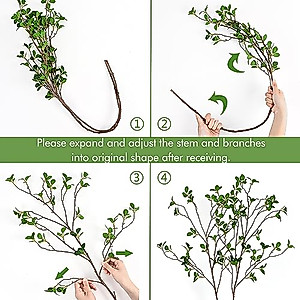 Fascidorm Faux Branches for Vase, 43.3" Greenery Stems Artificial Branches with Leaves for Vase Home Table Wedding Office Decoration