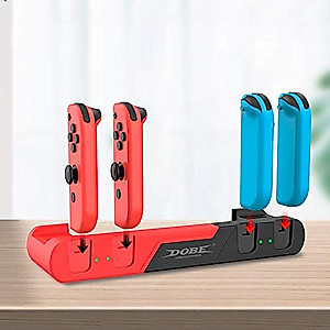 SOONHUA Charging Dock with Game Card Slots Compatible with Nintendo Switch Joy-Cons Console