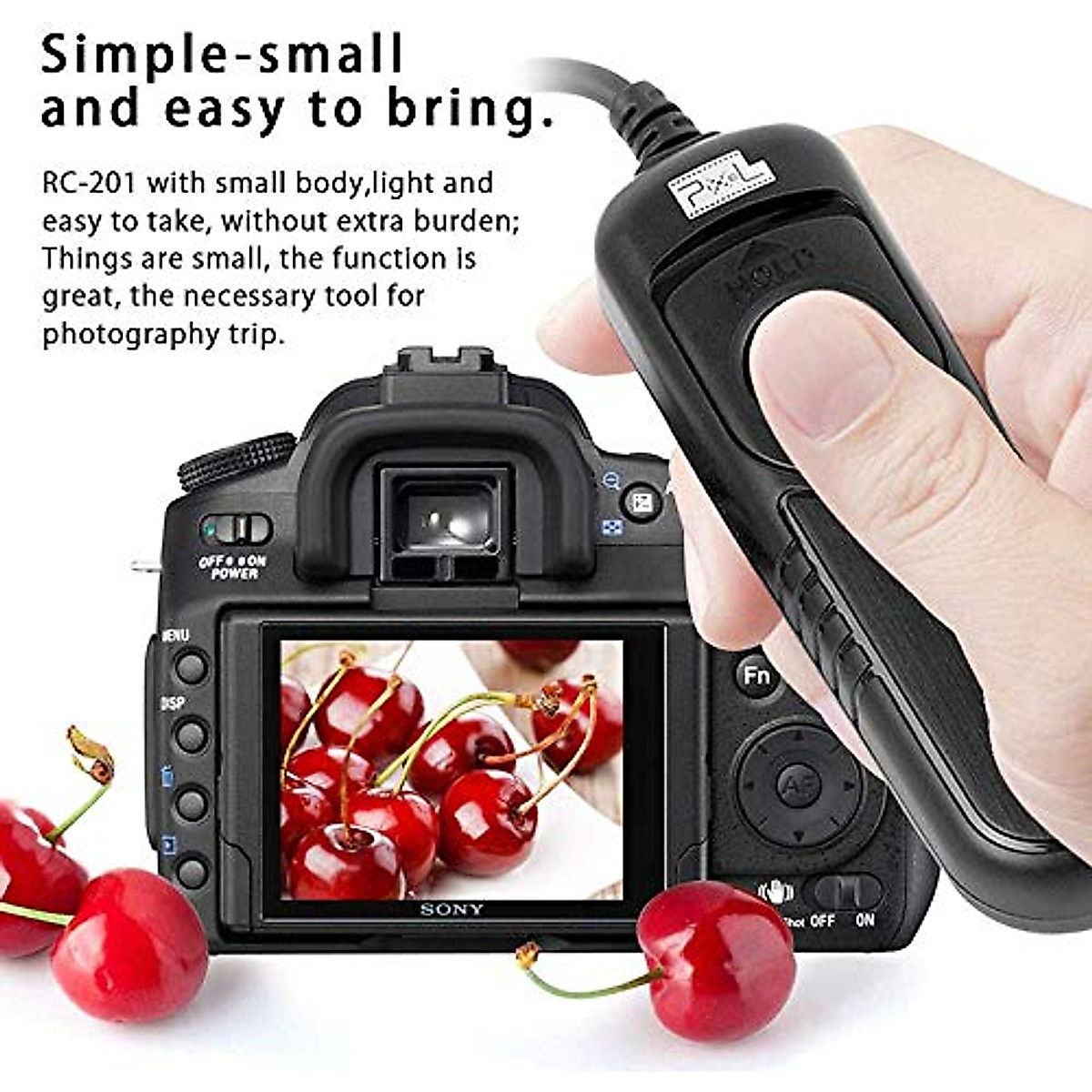 Pixel Remote Shutter Cable E3 Compatible with Canon, Pentax, Contax, Sigma Cameras with Pholsy Screen Cleaning Cloth, Replaces RS-60E3