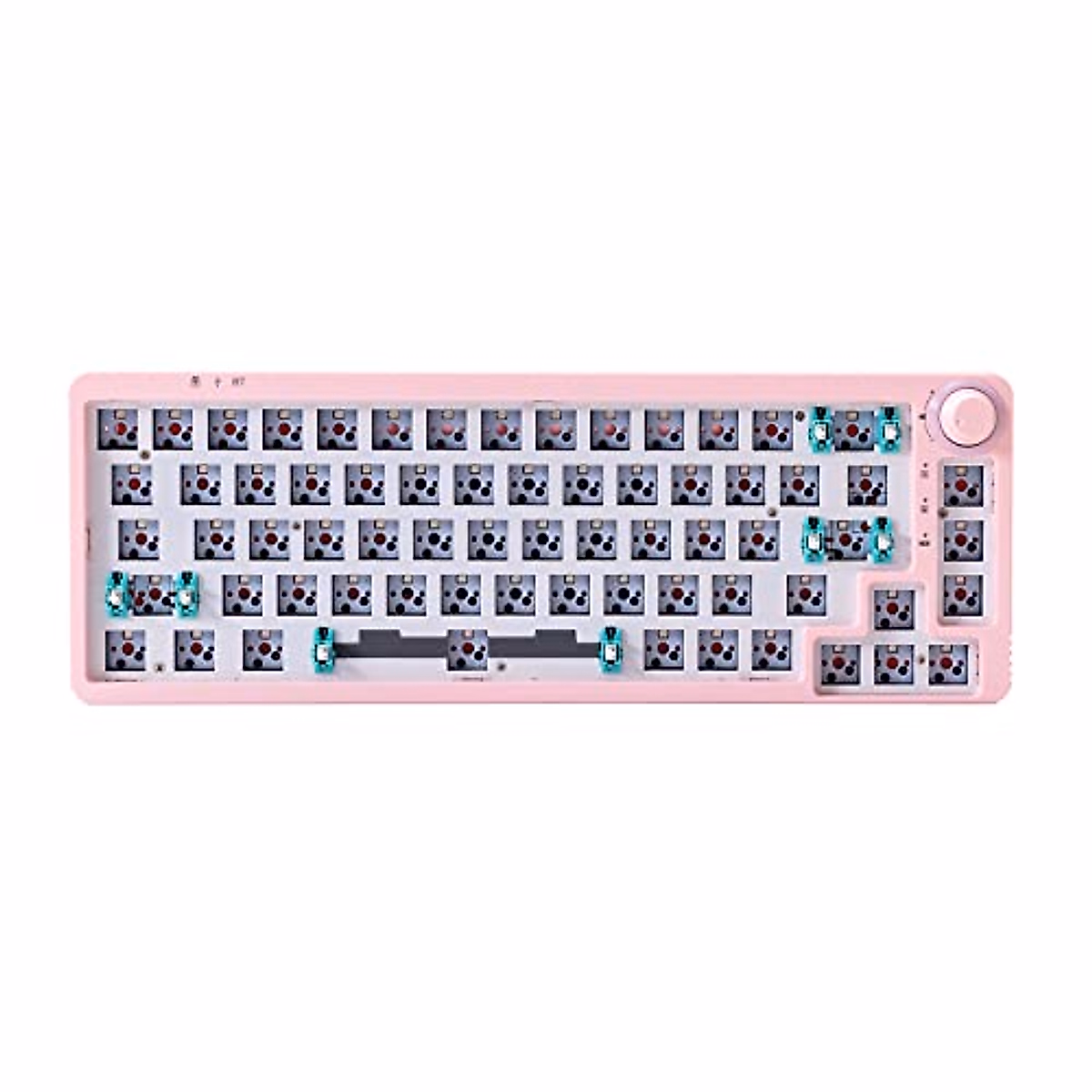 GK GAMAKAY LK67 65% RGB Modular DIY Mechanical Keyboard, 67 Keys Hot Swappable 3pin/5pin Switch, Programmable Triple Mode Bluetooth 5.0/USB-C Wired/2.4GHz Wireless Customized Keyboard Kit (Pink)