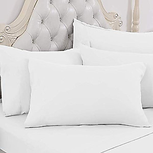 BYSURE Hotel Luxury Bed Sheets Set 6 Piece(King, White) - Super Soft 1800 Thread Count 100% Microfiber Sheets with Deep Pockets, Wrinkle & Fade Resistant