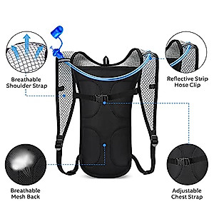 Light Hydration Backpack with 2L Water baldder Lightweight Hydration Packs Rucksack Water Backpack for Running Hiking Camping Skiing Cycling Daypack (Green)