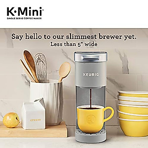 Keurig K-Mini Coffee Maker, Single Serve K-Cup Pod Coffee Brewer, 6 to 12 oz. Brew Sizes, Studio Gray