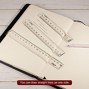 HARFINGTON 2pcs Straight Plastic Ruler 12cm Metric Plastic Clear Measuring Tool for Classrooms Home Office
