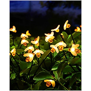 Otdair Solar Lights for Outside Garden,New-Upgraded 4 Pack Solar Lights Outdoor Waterproof,Outdoor Lights Solar Powered Bee Lights,Garden Lights Solar Outdoor for Backyard Garden Warm 8LED