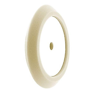 HI-Buff 8" Foam Buffing Pads, Fits 7" Backer, Polishing Pad, Slant Design, Hook & Loop Backing (White Heavy Cut)