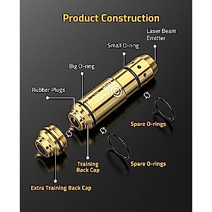 CVLIFE 9mm Laser Training Cartridge with 9 Batteries for Dry Fire Training, Including Extra Training Back Cap, Rubber Plugs and Spare O-Rings