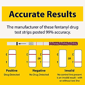 SafeStrip - Fentanyl Test SafeStrip - Fentanyl Test Strips, Quick, Reliable & Easy-to-Use Drug Test Kit for Home Medical Testing on Pills, Powder, Urine & Residue, 100-Pack Test Strips with Scoop