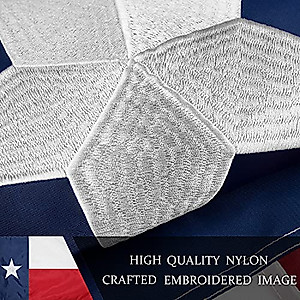 POZOY Deluxe 3x5 ft Texas Flag For Outside, TX State Flags Longest Lasting, Double Sided, Heavy Duty Nylon, Embroidered Star, Sewn Stripes, Brass Grommets Perfect for Outdoors!…