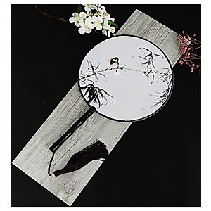 VAYLAS Ancient Style Palace Fan, Vintage Round Fan, Portable Fan, Hanfu Single-Sided Silk Ball Fan, Handmade Gift Fan 10