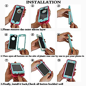 Stroson for iPhone XR Case with Built in Screen Protector Heavy Duty Shockproof Full Body 3 in 1 Rugged Bumper for Women Man Protective Cover Phone Case for iPhone XR 6.1” (Purple/Mint)