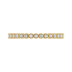 1/5 Carat Bezel Set Diamond Wedding Band Ring in 10K Yellow Gold (Ring Size 4.75)