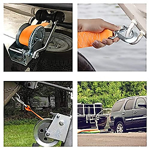 JCHL Boat Trailer Winch Strap with Hook Replacement, 2''x21' Heavy Duty Boat Winch Strap 6600lbs Capacity Boat Towing Equipment & Tie Downs for Boats, Trailer, Wave Runner, Towing Orange