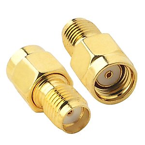 Boobrie SMA RF Coaxial Coax Adapter SMA Female (No Pin) to RP-SMA Male (No Pin) Antennas Connector for WiFi Antenna,FPV Drone Security Camera,Signal Booster,LTE Router 2-Pack