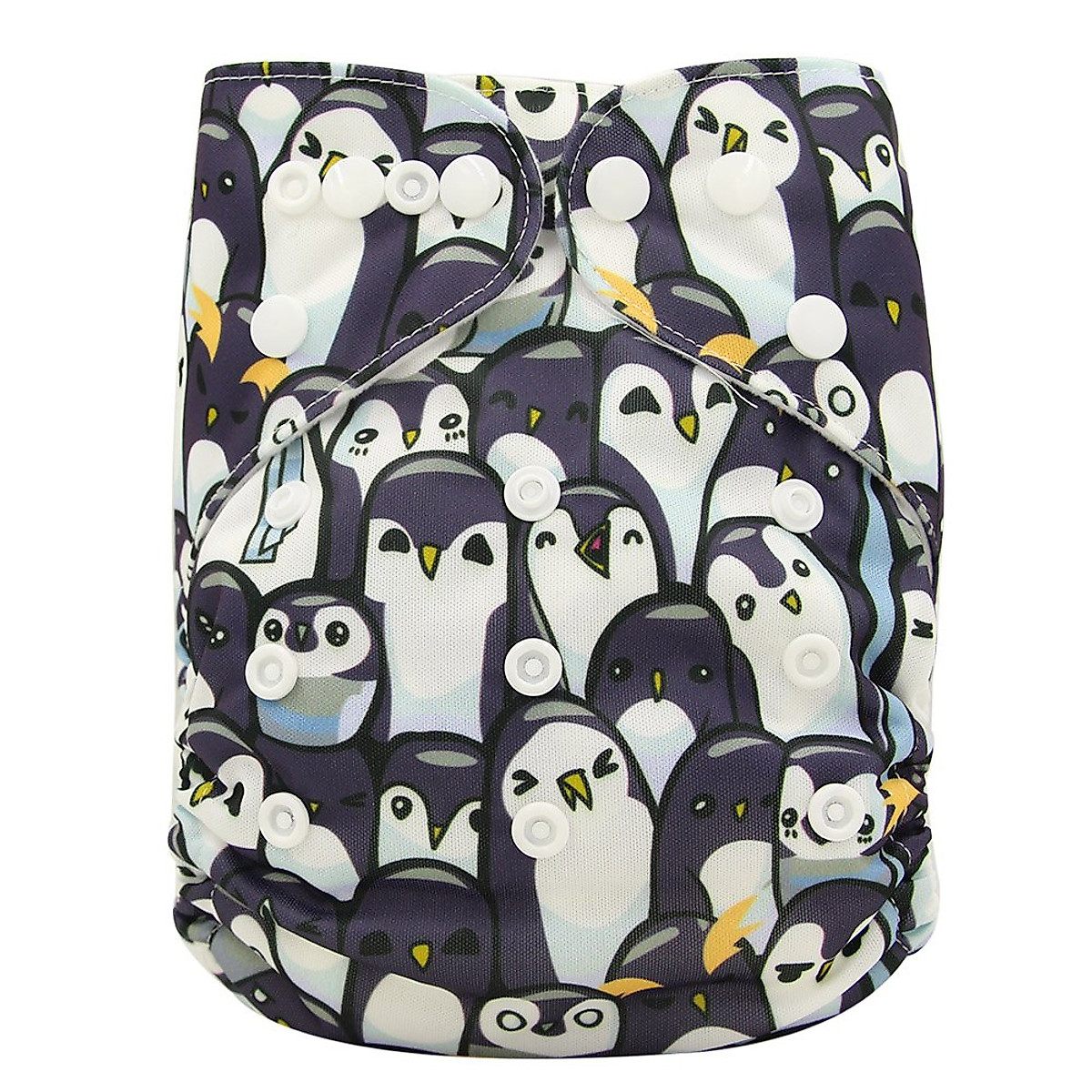 Ohbabyka Reusable Washable Baby Boys/Girls Pocket Cloth Diapers with 1pc Insert (Penguin+1 Insert)
