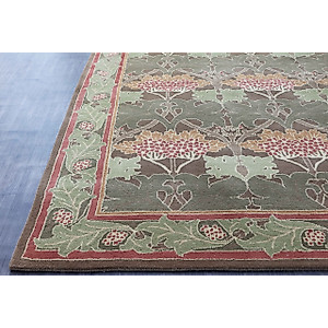 USA RUG Old Hand Made Pattern William Morris Cecil Green Traditional Oriental Style 100% Woolen Area Rugs (8 ft x 10 ft)
