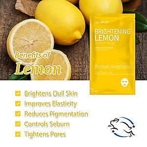GLAM UP Sheet Mask Brightening Lemon (10 sheets)