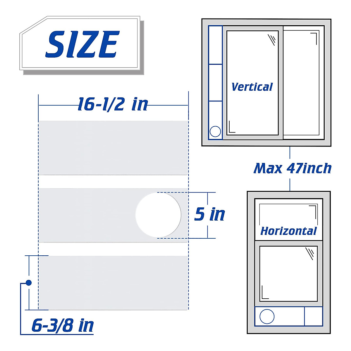 Wintcomfort Portable Air Conditioner Window Seal Plates Kit for Portable AC Exhaust Hose with 5" Diameter, Adjustable Seal Panels with Plastic Guard, Window Vent Kit for Sliding Windows