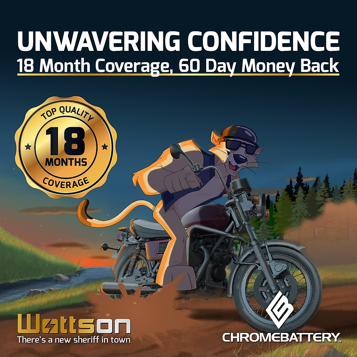 Chrome Battery 12V 10AH Maintenance-Free Battery for Alarm Systems, Scooters, Toys, Emergency Lights, and More - Nut and Bolt (T3) Terminal