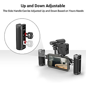 SmallRig Side Handle for Phone Cage Smartphone Video Rig Cage for iPhone cage for Samsung Cage Universal Phone Cage Aluminum with Cold Shoe and 1/4 Threads - HSS2424