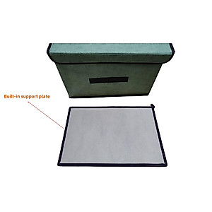 lonmercaite Pack of 4, foldable storage box, non-woven fabric, flip storage box, with handles, clothing, toys, home wardrobe storage and organizing box (9x9x14inch) (off white 4pcs)