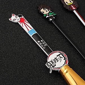 Cute Anime Demon Makeup Brushes - Anime Figure Tanjirou Nezuko Metal Cosmetic Brush Set - Eye Shadow Concealer Foundation Blusher (demon makeup brush 2)