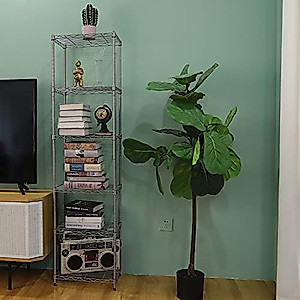 GIOTORENT 6-Tier Standing Shelving Metal Units, Adjustable Height Wire Shelf Display Rack for Laundry Bathroom Kitchen 16.6” x 11.6” x 63” (6-Tier-Down, Silver)