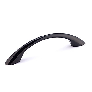 Richelieu Hardware BP6501790 Charleston Collection 3 3/4-inch (96 mm) Center-to-Center Black Modern Arched Cabinet and Drawer Pull Handle for Kitchen, Bathroom, and Furniture