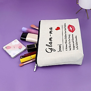 Sazuwu Grandma Gifts from Grandchildren Mother's Day Gifts Makeup Bag Grandma to Be Gifts Cosmetic Bag New Glamma Gifts First Time Retirement Gifts for Nana Birthday Christmas Gifts Travel Pouch